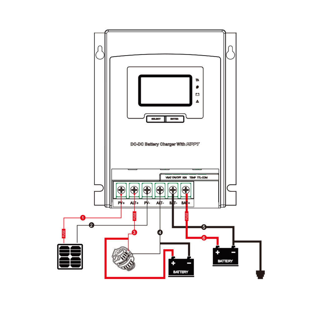 SRNE MD1250N05 MPPT lataussäädin ja akusta akkuun varaaja 50A 12V | Oy Esco Ab